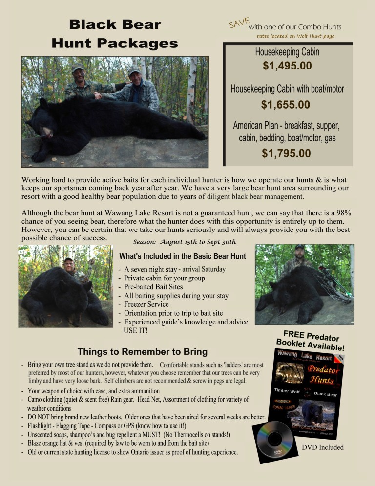 Time to Start Planning Your 2015 Bear Hunt! | ON TARGET in CANADA